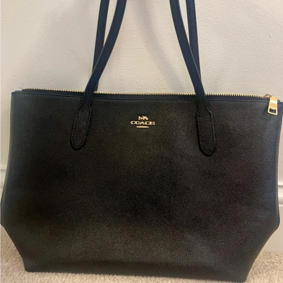 Coach | Bags | Coach Zip Tip Tote Bag Style 4454 Black | Poshmark
